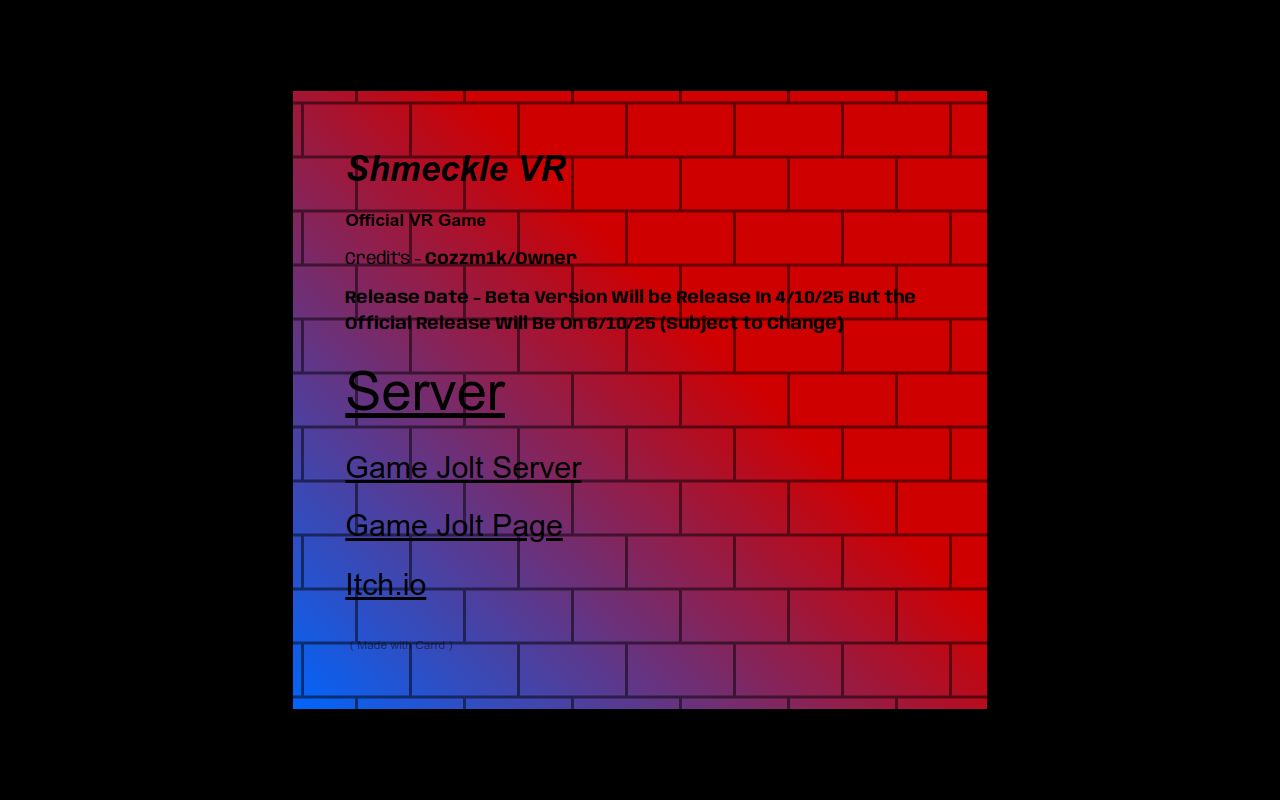 Shmeckle VR - Official Site and Game
